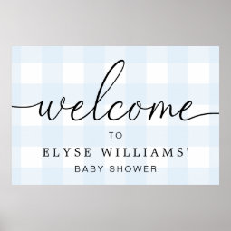 Blue Gingham Welcome Sign | Zazzle