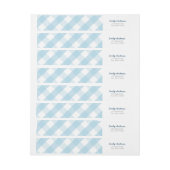 Blue Gingham Wraparound Address Labels | Zazzle