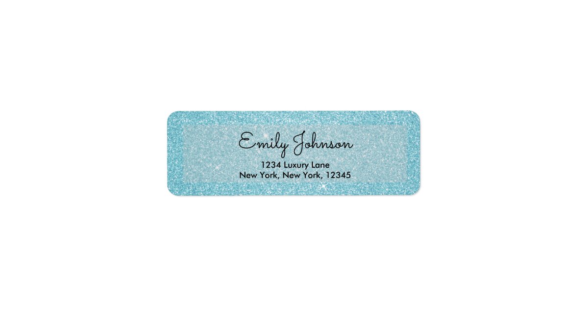 Blue Glitter and Sparkle Label | Zazzle