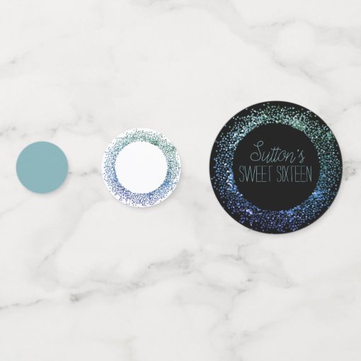 Blue Glitter Circle Confetti | Zazzle