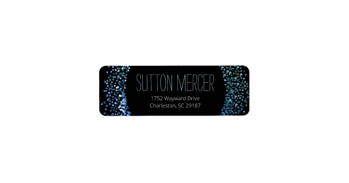 Blue Glitter Circle Label | Zazzle