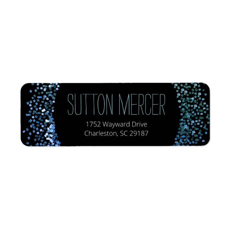 Blue Glitter Circle Label | Zazzle