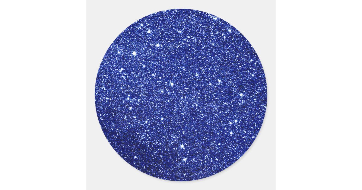 Blue Glitter Classic Round Sticker | Zazzle
