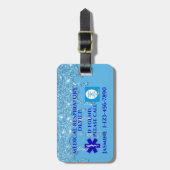 Blue Glitter CPAP Machine Carry-On Luggage Tag | Zazzle