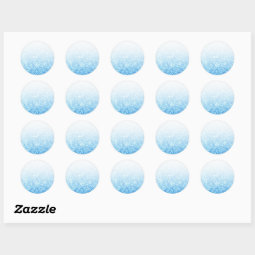 Blue Glitter Custom Trendy Classic Round Sticker | Zazzle