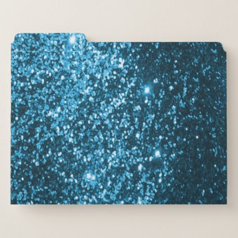 Blue Glitter File Folder | Zazzle