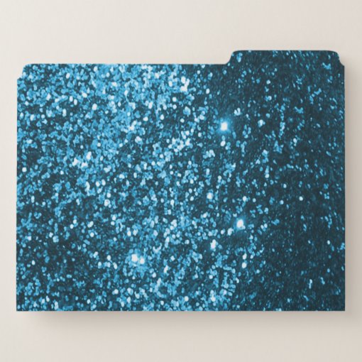 Blue Glitter File Folder | Zazzle