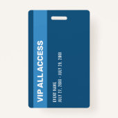 Blue Glitter Glam VIP All Access Pass Event ID Badge | Zazzle