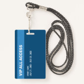 Blue Glitter Glam VIP All Access Pass Event ID Badge | Zazzle