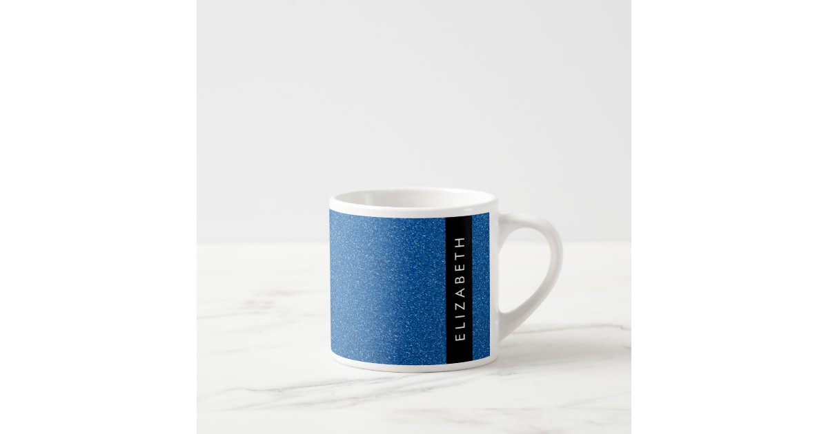 Blue Glitter, Glitter Background, Your Name Espresso Cup | Zazzle