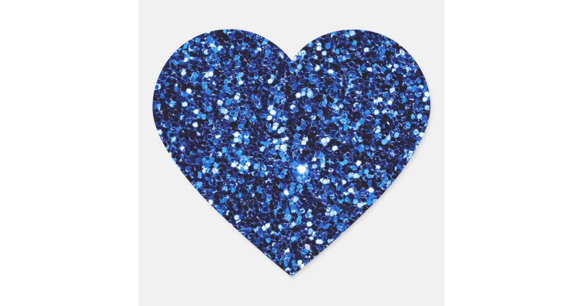 Blue Glitter Heart Sticker | Zazzle