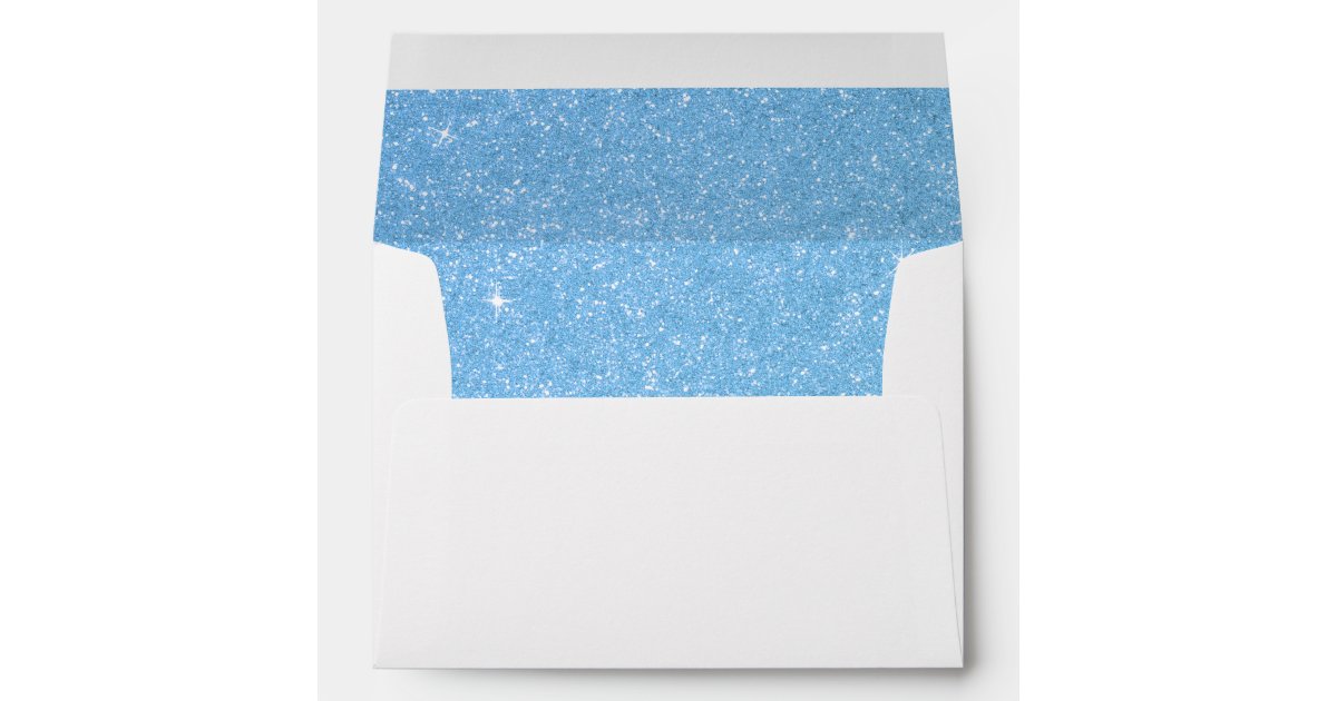 Blue Glitter Invitation Envelope | Zazzle