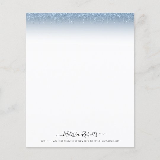 blue glitter name script letterhead | Zazzle.com