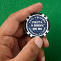 Blue Glitter Names Date Wedding Drink Token | Zazzle