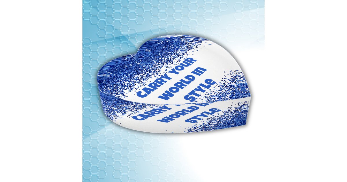 Blue Glitter on White - simple | Paperweight | Zazzle