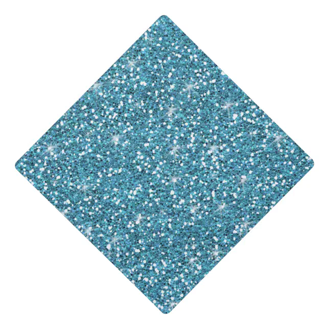 Blue Glitter Printed Graduation Cap Topper | Zazzle