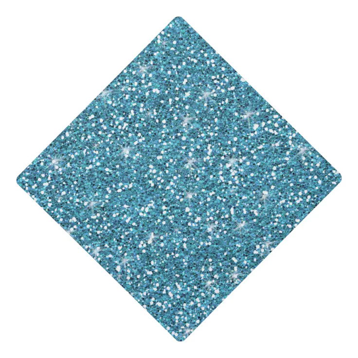 Blue Glitter Printed Graduation Cap Topper | Zazzle
