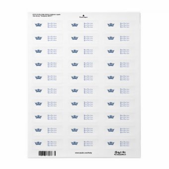 Blue Glitter Royal Crown Prince Address Labels | Zazzle