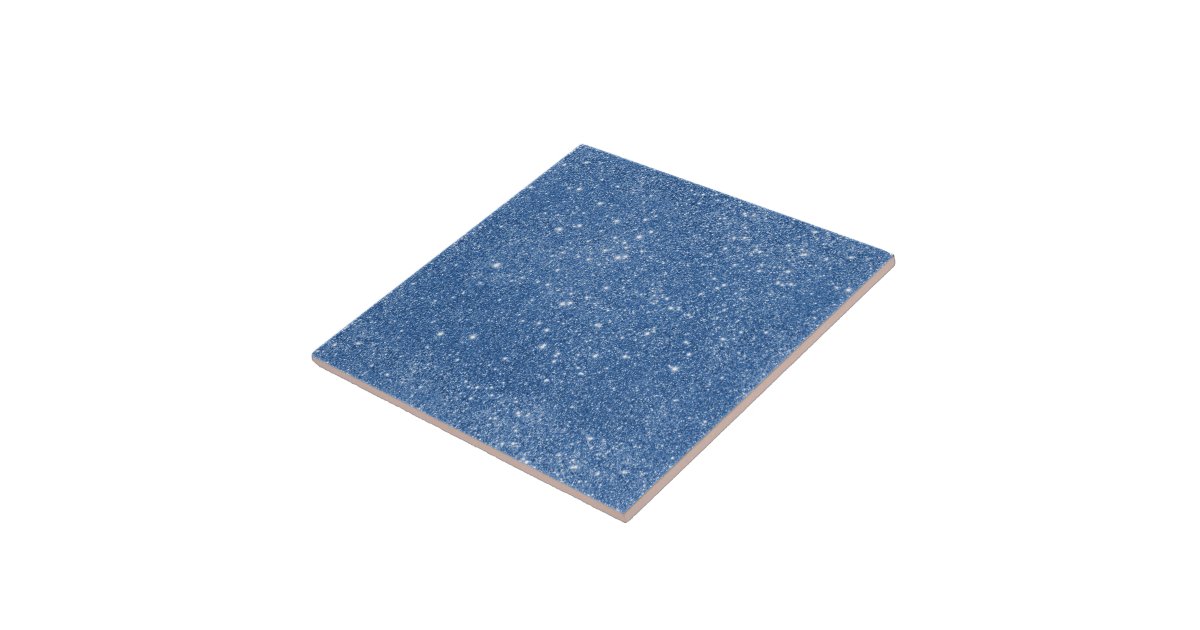 Blue Glitter Sparkles Tile | Zazzle