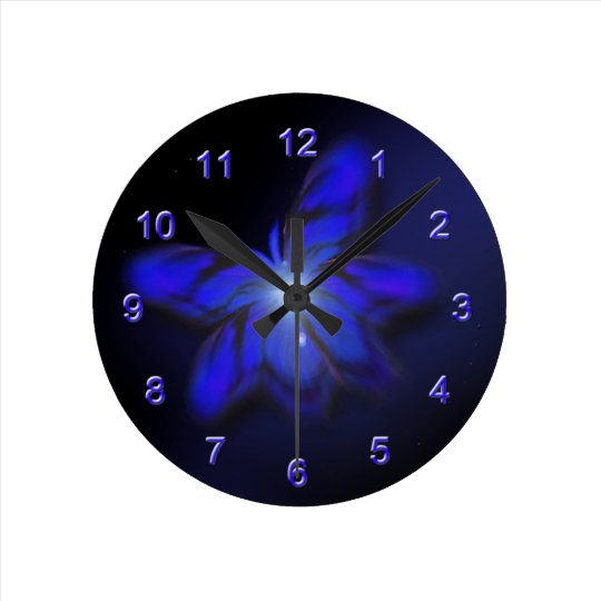 Blue Glow Butterfly Wall Clock | Zazzle.com