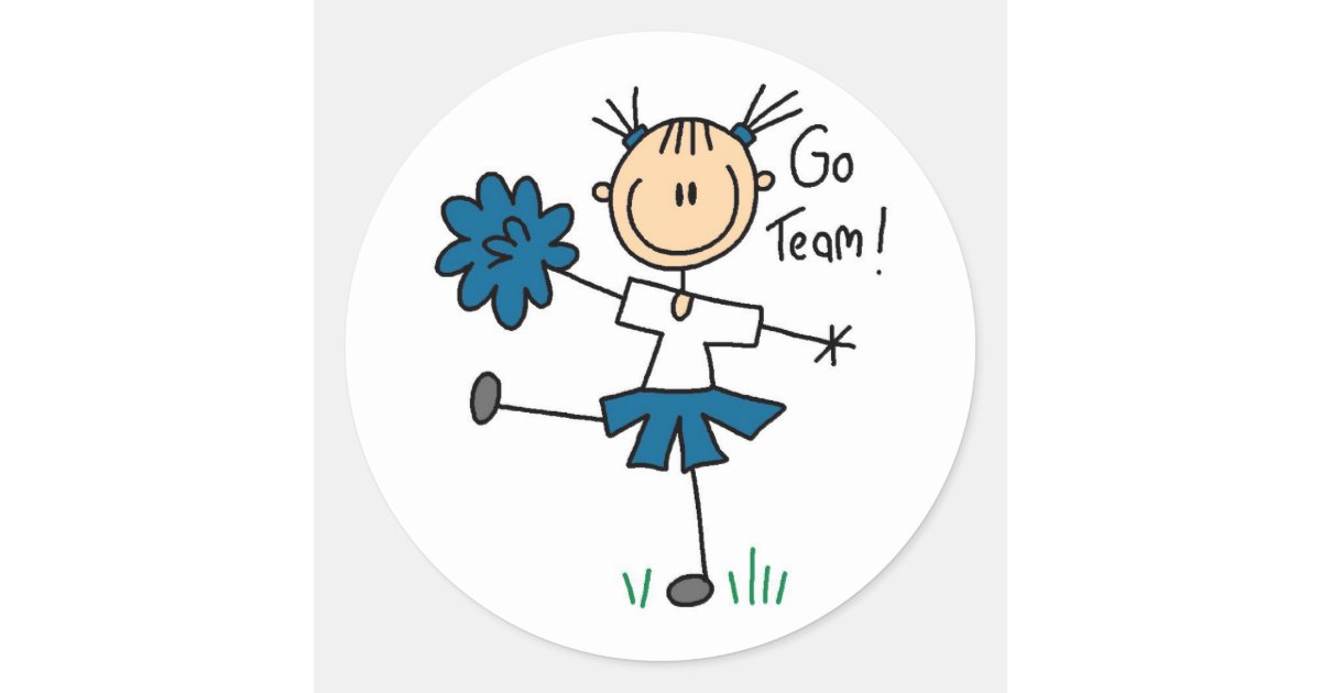Blue Go Team Cheering Sticker | Zazzle