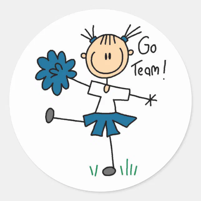Blue Go Team Cheering Sticker | Zazzle