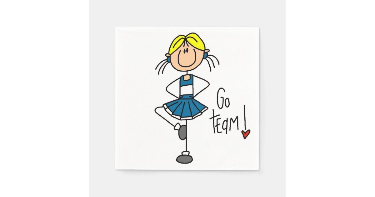 Blue Go Team Cheerleader Napkins | Zazzle