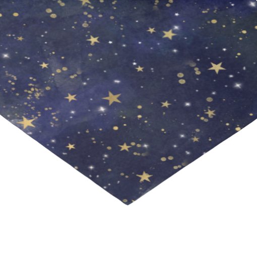 Blue & Gold Celestial Stars Whimsical Watercolor Tissue Paper | Zazzle