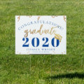 Blue Gold Congratulations 2020 Class Graduation Sign | Zazzle