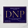 Blue Gold DNP Graduation Foil Invitation | Zazzle