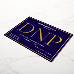 Blue Gold DNP Graduation Foil Invitation | Zazzle