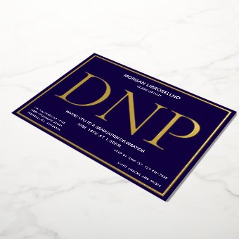 Blue Gold DNP Graduation Foil Invitation | Zazzle