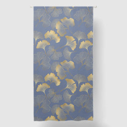 Blue Gold Ginkgo Floral Pattern Blackout Curtains | Zazzle