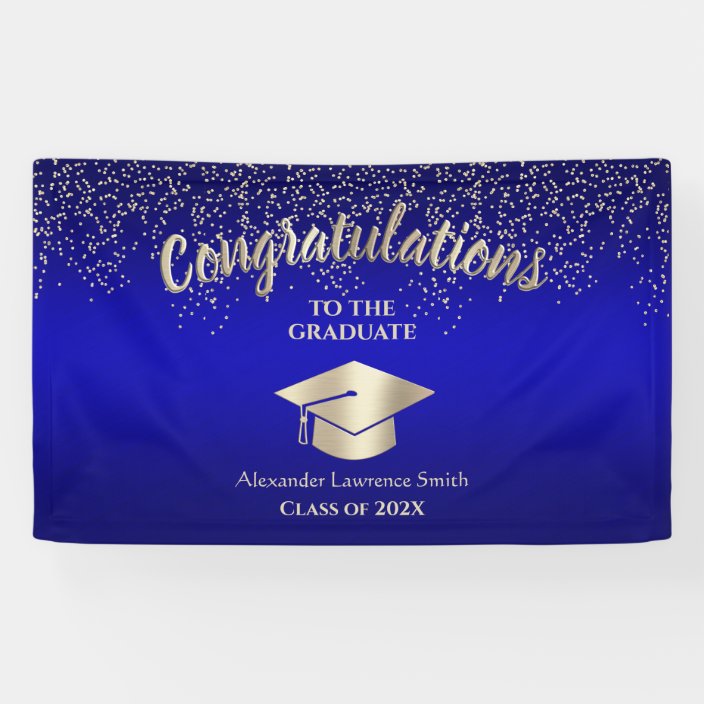 Blue Gold Glitter Class of 2021 Graduation Banner | Zazzle.com Blue Gold Glitter Class of 2021 Graduation Banner | Zazzle.com