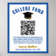 Blue Gold Graduate College Fund QR Code Poster | Zazzle