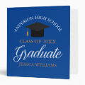 Blue Gold Graduate Custom Graduation Photo Album 3 Ring Binder | Zazzle