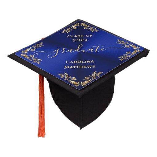 Blue Gold Graduation Cap Topper | Zazzle