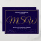 Blue Gold MSW Graduation Foil Invitation | Zazzle
