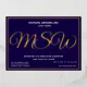 Blue Gold MSW Graduation Foil Invitation | Zazzle