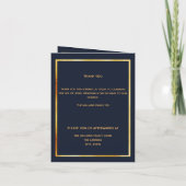 Blue gold photo elegant funeral program | Zazzle