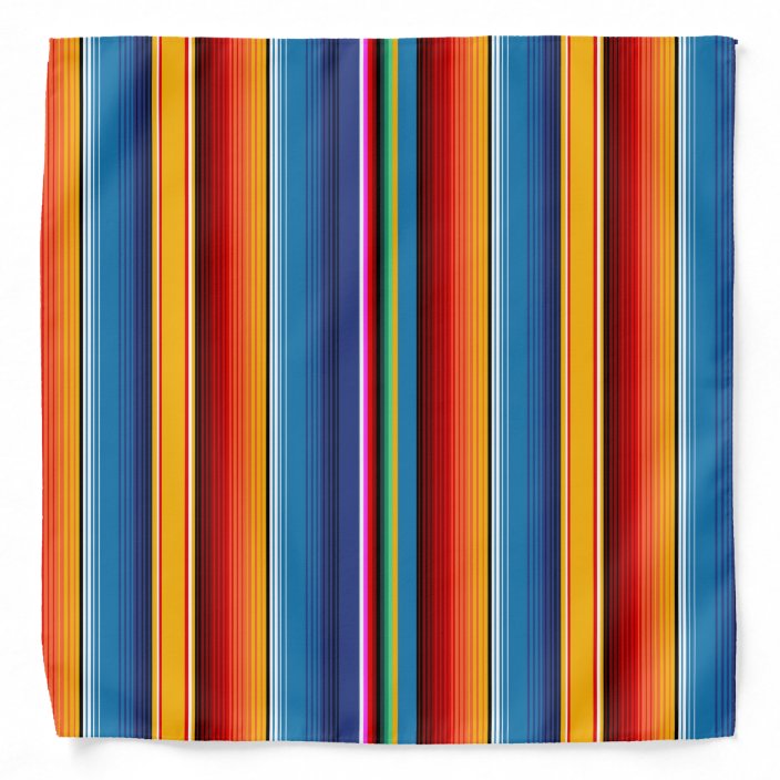Blue Gold Red Mexican Sarape Bandana | Zazzle.com