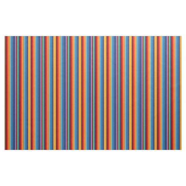 Blue Gold Red Mexican Sarape Fabric | Zazzle