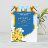 Blue & Gold Royal Prince Castle Birthday Party Invitation | Zazzle