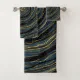 Blue Gold Swirl Glam Art Bath Towel Set | Zazzle