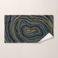 Blue Gold Swirl Glam Art Bath Towel Set | Zazzle