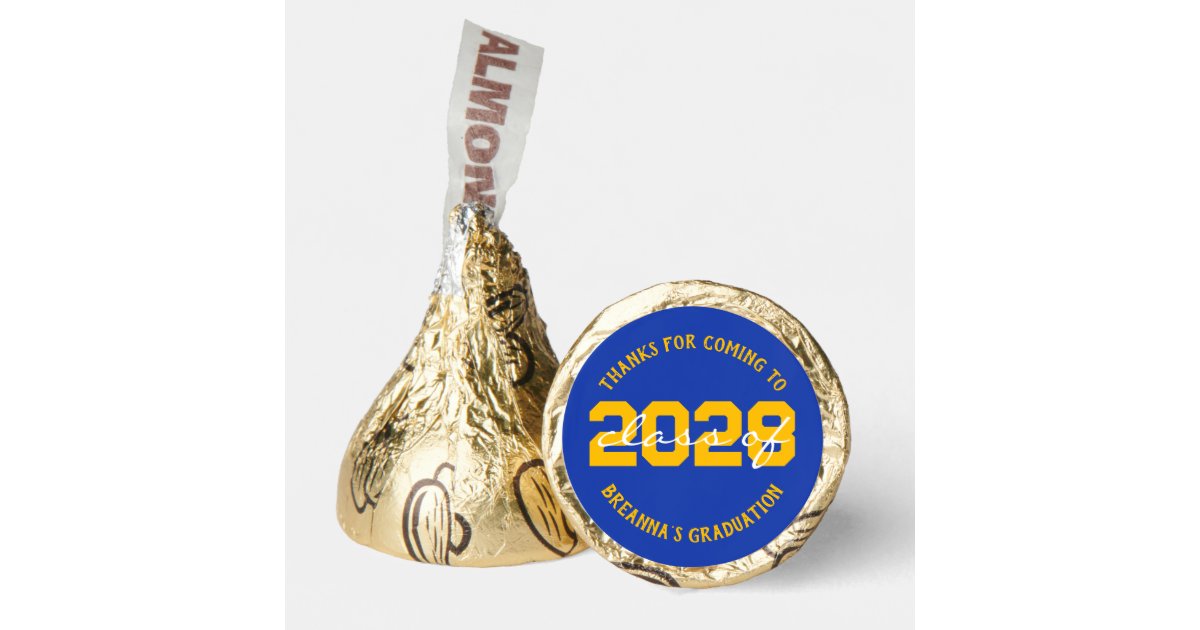 Blue & Gold Yellow Graduation Class of ANY YEAR Hershey®'s Kisses® | Zazzle