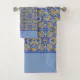 Blue Golden Pattern Bath Towel Set | Zazzle
