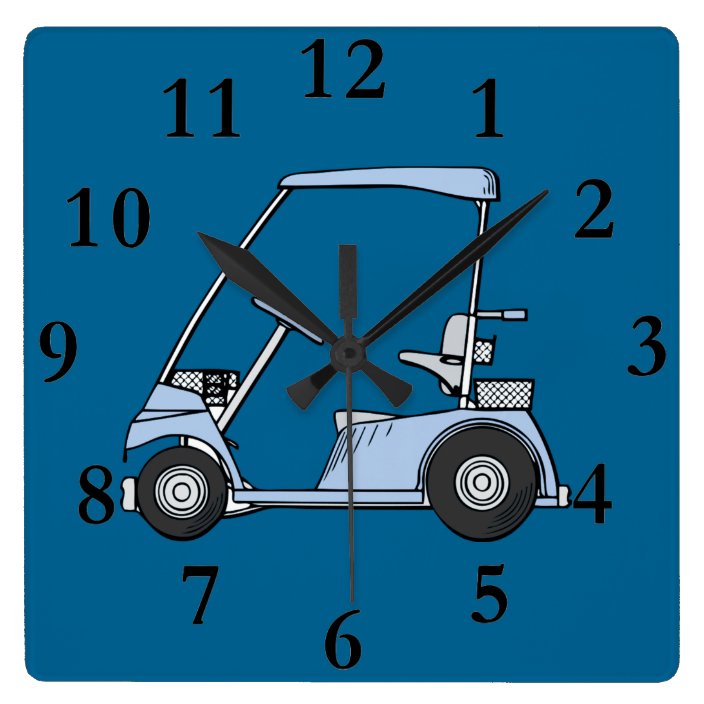 blue golf cart clock | Zazzle.com