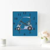 blue golf cart clock | Zazzle