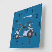 blue golf cart clock | Zazzle